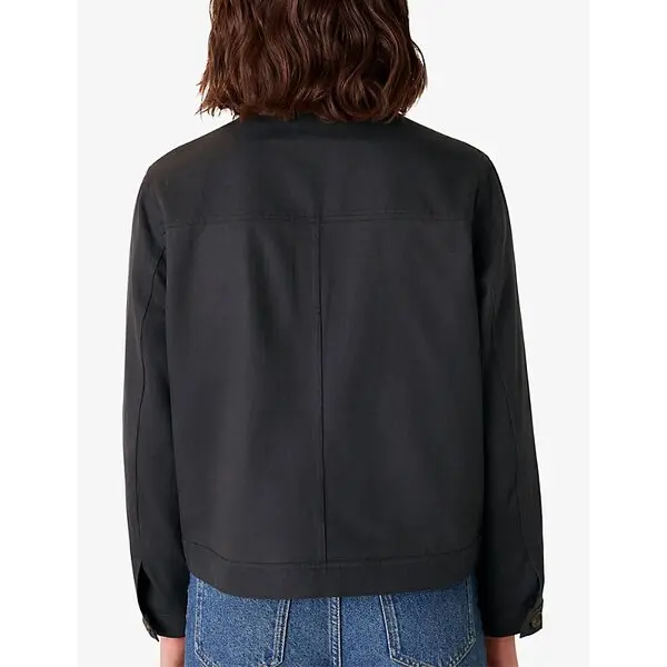 Whistles Mia Cotton And Lyocell-blend Jacket - Barely Black