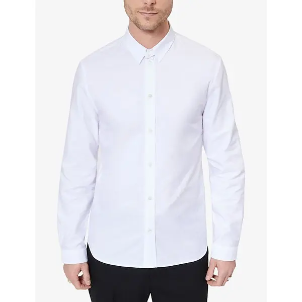 The Kooples Strap-detail Slim-fit Cotton Shirt