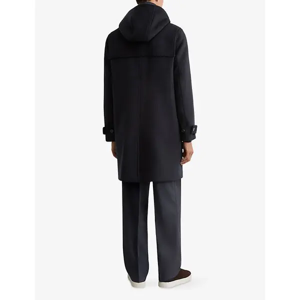 REISS Planter Hooded Wool-blend Duffle Coat
