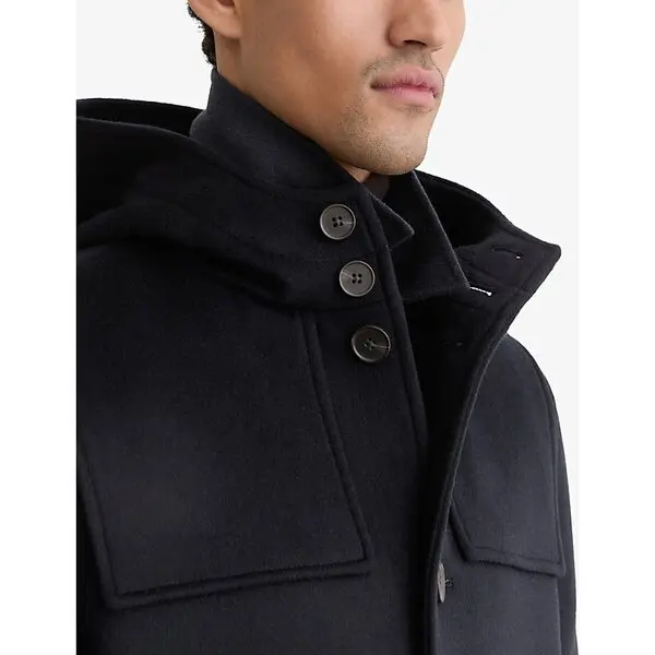 REISS Planter Hooded Wool-blend Duffle Coat