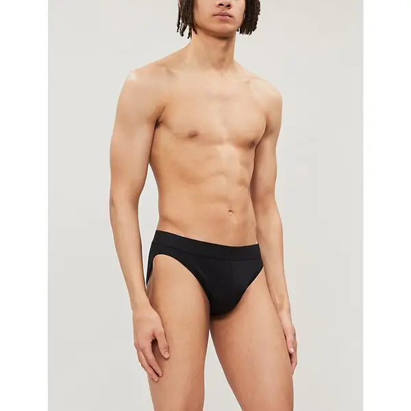 Zimmerli Slim-fit Stretch-cotton Briefs - Black