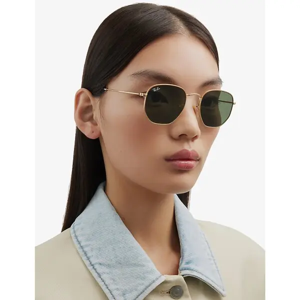 Ray-ban Hexagonal-frame Sunglasses - Gold