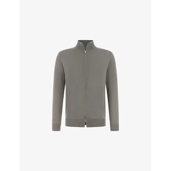 Boggi Milano Superfine Wool Knit Full-zip Jumper