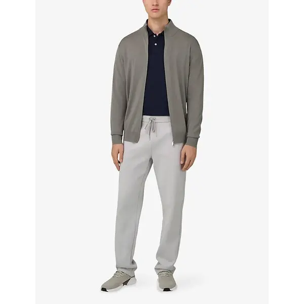 Boggi Milano Superfine Wool Knit Full-zip Jumper