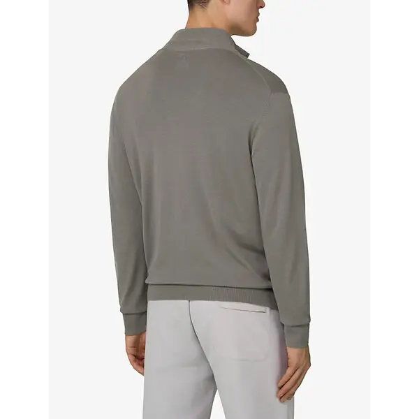 Boggi Milano Superfine Wool Knit Full-zip Jumper