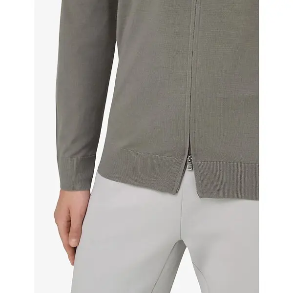 Boggi Milano Superfine Wool Knit Full-zip Jumper