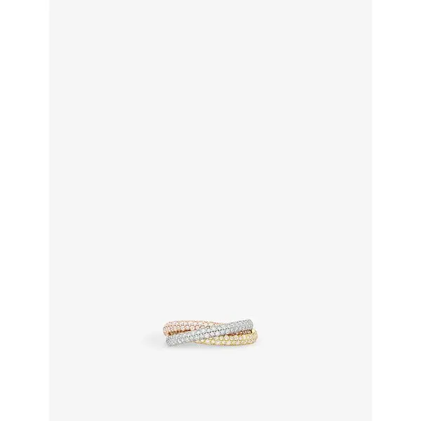 Cartier Trinity 18ct White, Rose, Yellow-gold And 1.38ct Diamond Ring - Multicolour