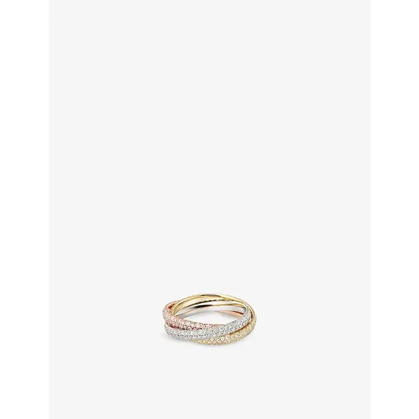 Cartier Trinity 18ct White, Rose, Yellow-gold And 1.38ct Diamond Ring
