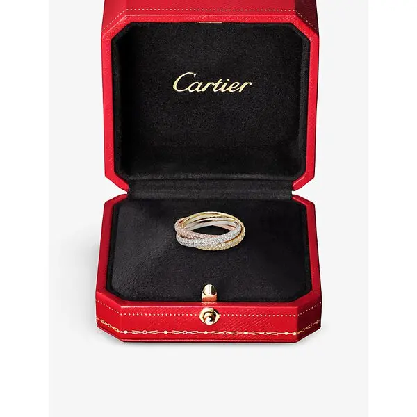Cartier Trinity 18ct White, Rose, Yellow-gold And 1.38ct Diamond Ring