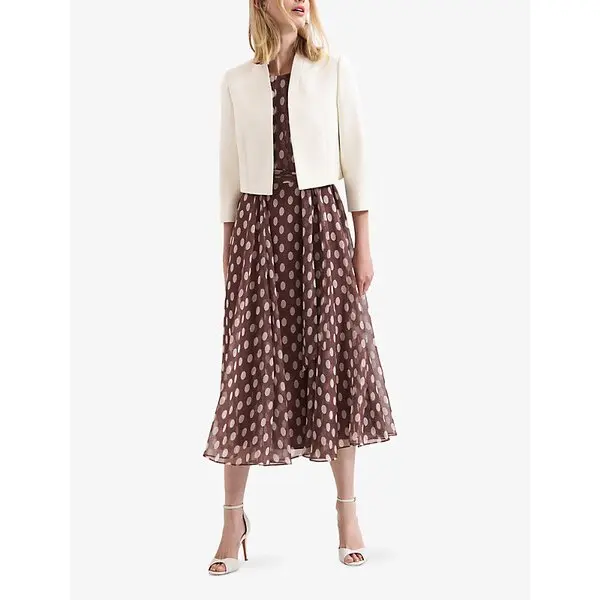 PHASE EIGHT Cropped Stretch-woven Jacket - Cream