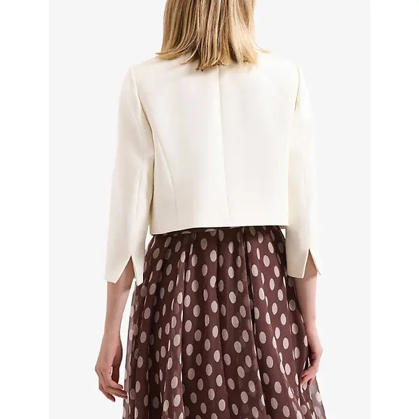 PHASE EIGHT Cropped Stretch-woven Jacket - Cream