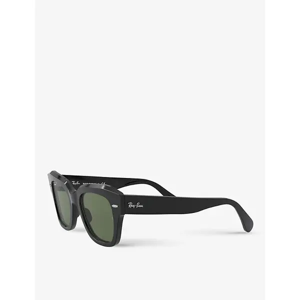 Ray-ban Rb2186 Rectangular-frame Sunglasses - Black