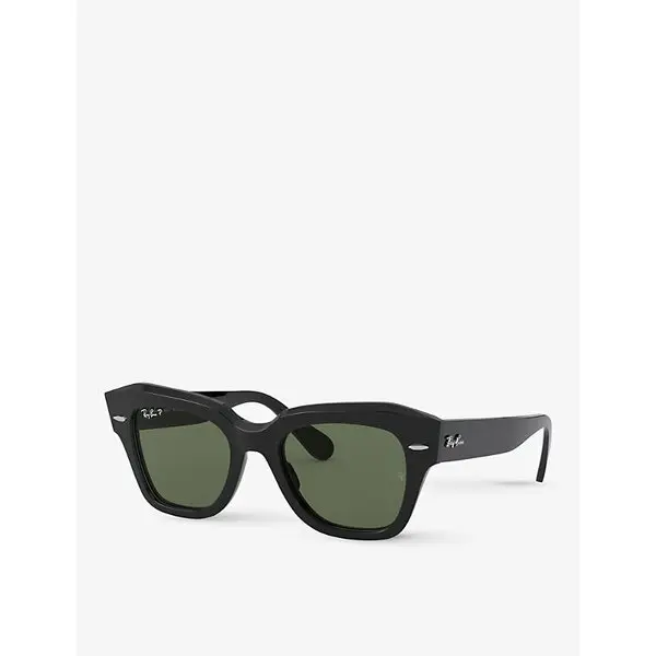 Ray-ban Rb2186 Rectangular-frame Sunglasses - Black