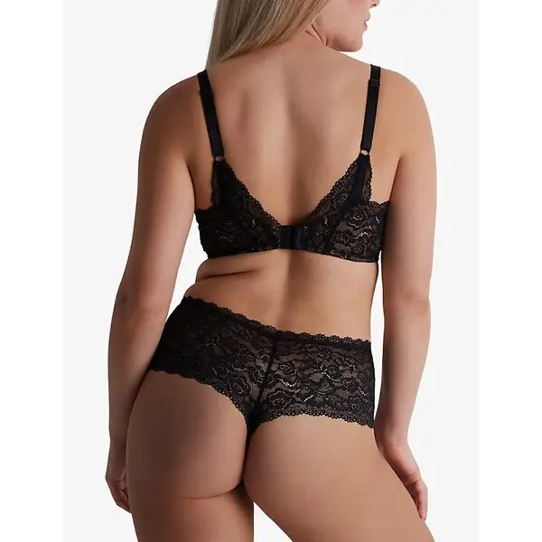 AUBADE Rosessence Underwired Stretch-lace Plunge Bra - Noir