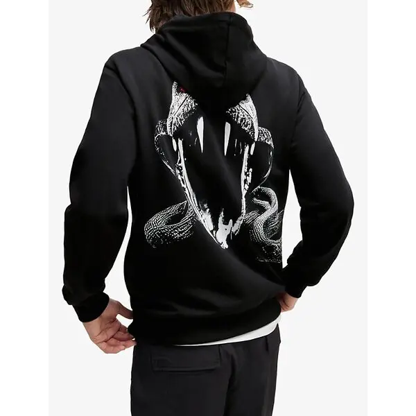 Hugo Cotton Jersey Hoodie With Graphic Print