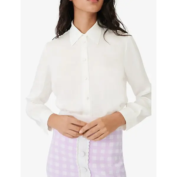 Maje Cecily Silk Shirt - White
