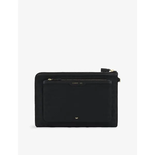 ANYA HINDMARCH Woven Essentials Pouch With Leather Trims