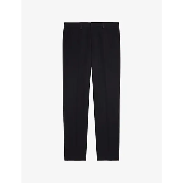 The Kooples Straight-leg Regular-fit Wool Trousers - Black