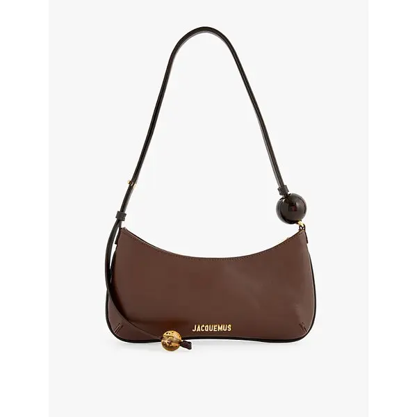 Jacquemus Le Bisou Perle Leather Shoulder Bag - Medium Brown