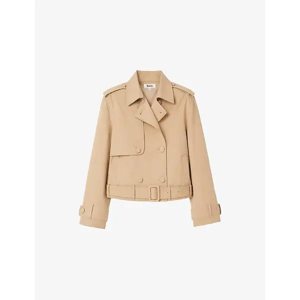RO&ZO Cropped Belted Cotton Trench - Camel