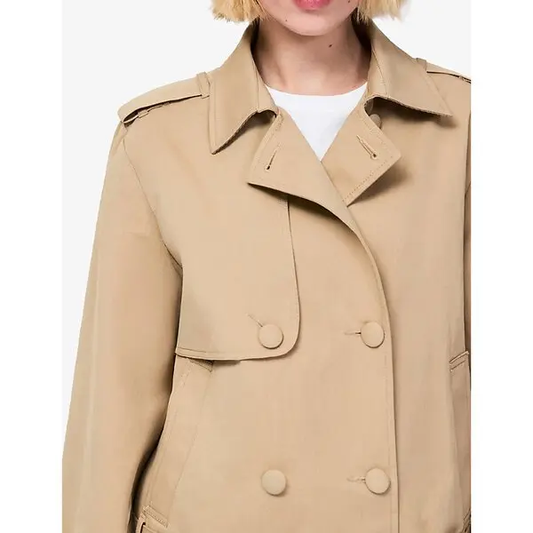 RO&ZO Cropped Belted Cotton Trench Coat