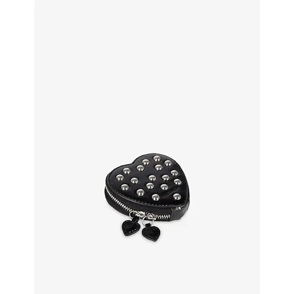 The Kooples Stud-embellished Leather Coin Purse