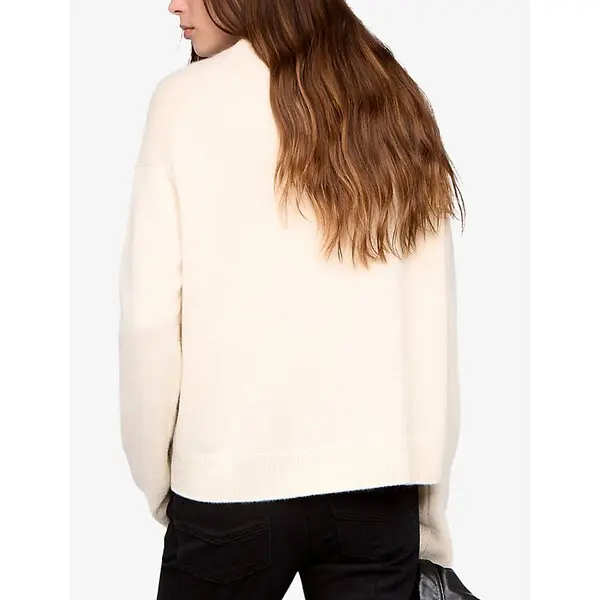Zadig&Voltaire Markuz Heart Intarsia Cashmere Jumper - Eggshell
