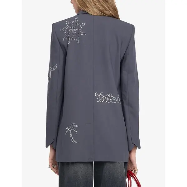 Zadig&Voltaire Vival Rhinestone Embellished Stretch-woven Blazer
