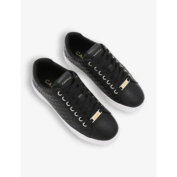 Carvela Daze Weave Logo-plaque Faux-leather Low-top Trainers