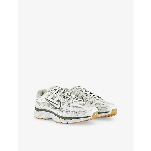 Nike P-6000 Leather And Mesh Trainers - Light Bone Sail Phantom