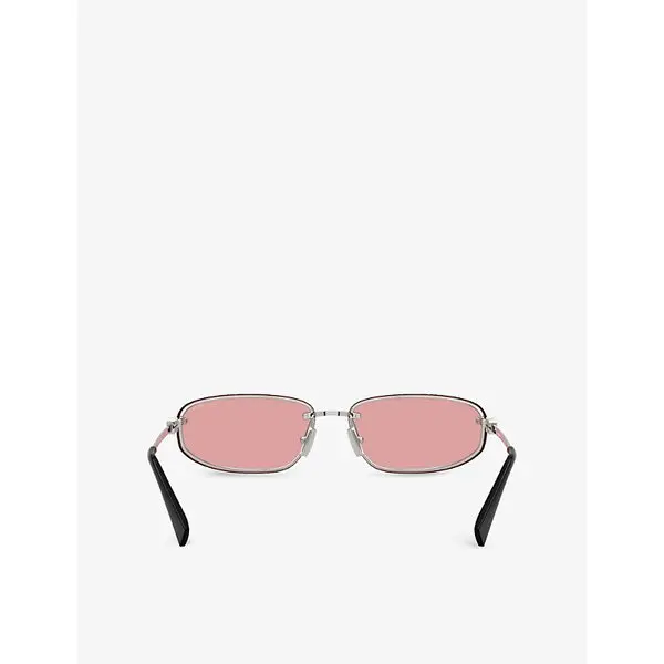 Miu Miu Oval-frame Metal Sunglasses