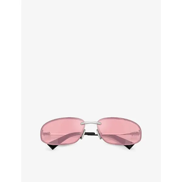 Miu Miu Oval-frame Metal Sunglasses