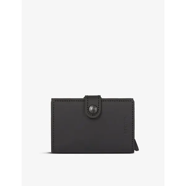 SECRID Miniwallet Leather And Aluminium Wallet - Black