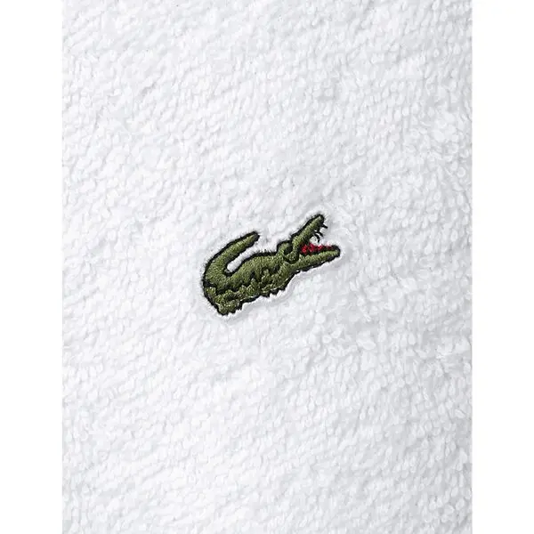 Lacoste Le Croco Logo-embroidered Cotton 70x140cm - Blanc