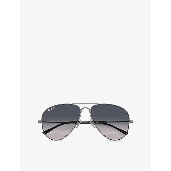 Ray-ban Rb3825 Old Aviator-frame Metal Sunglasses - Grey