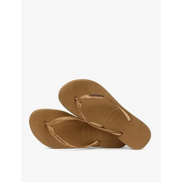 Havaianas Slim Flatform Glitter-strap Rubber Flip-flops