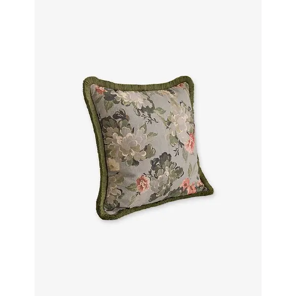 SOHO HOME Skylar Printed Linen Cushion 50 X 50cm - Blue