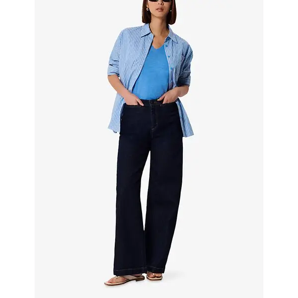 Whistles Willa Cotton-jersey T-shirt - Blue