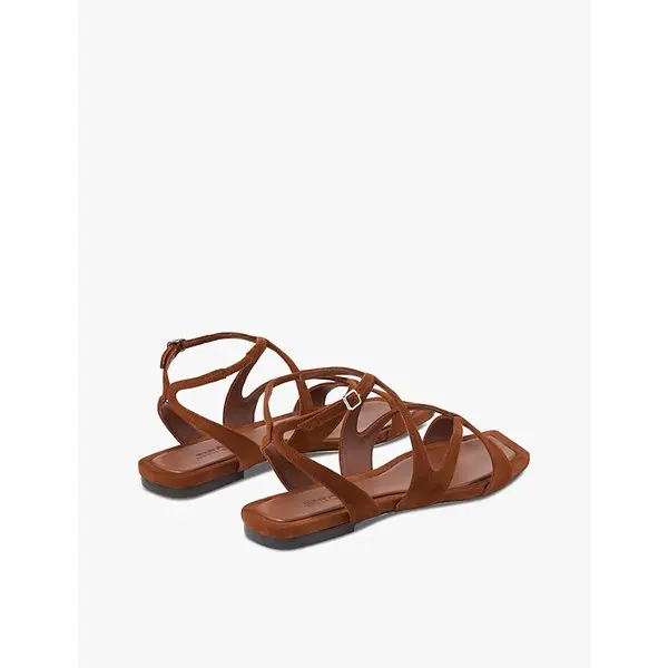 JIMMY CHOO Ayla Suede Flat Sandals - Tan