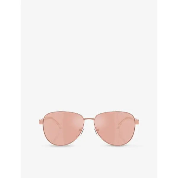 Michael Kors Biarritz Pilot-frame Metal Sunglasses - Pink