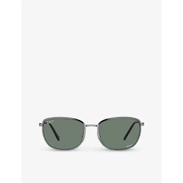 Ray-ban Rb3705 Chromance Square-frame Metal Sunglasses