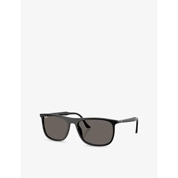 Ray-ban Rectangle-frame Acetate Sunglasses - Black