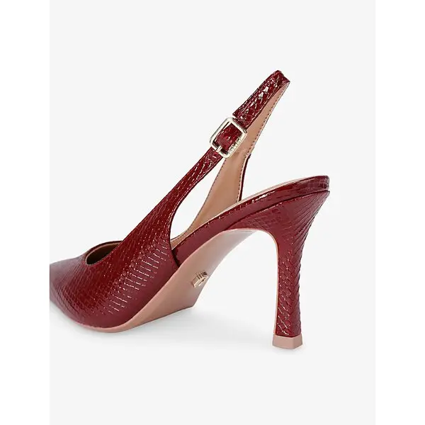 Carvela Corletta Slingback Faux-leather Heeled Courts - Red/dark
