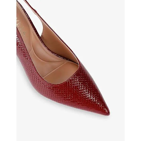 Carvela Corletta Slingback Faux-leather Heeled Courts - Red/dark