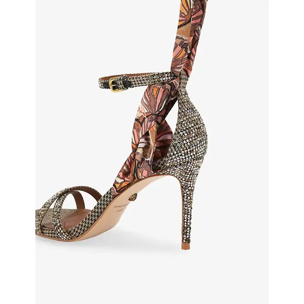 Kurt Geiger Woven Heeled Sandals With Scarf Tie Detail