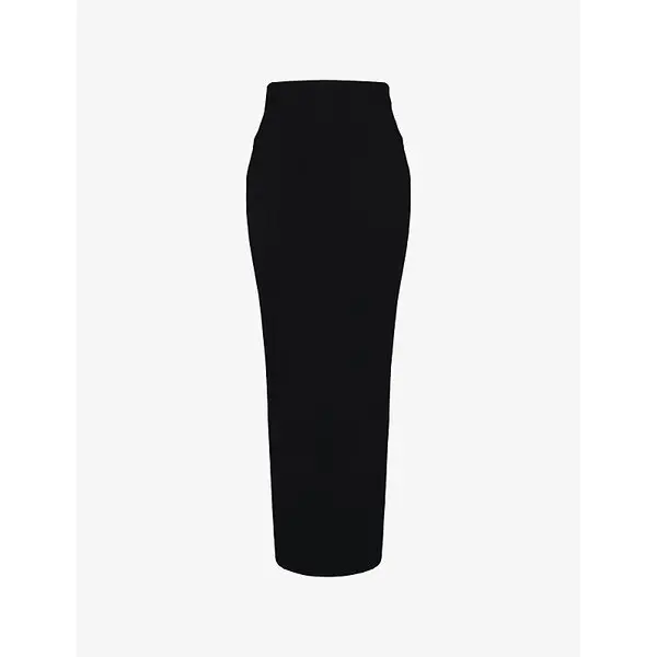 House Of Cb Maxi Bodycon Stretch-woven Skirt - Black