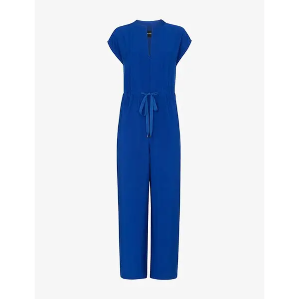 Whistles Drawstring Waist Wide-leg Woven Jumpsuit - One-color