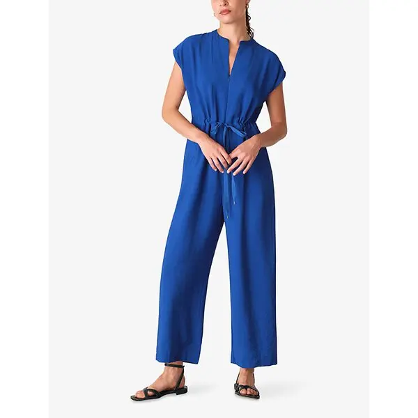 Whistles Drawstring Waist Wide-leg Woven Jumpsuit