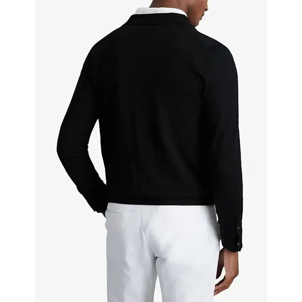 REISS Buttoned Wool Cardigan - Black