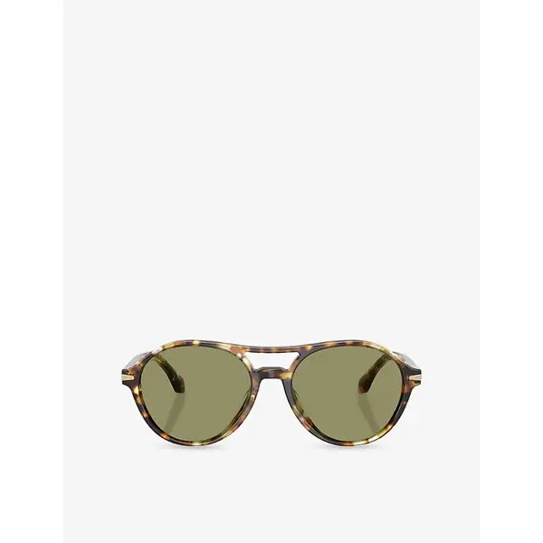 Giorgio Armani Round Frame Acetate Sunglasses - Brown
